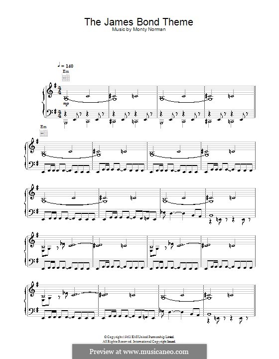 James Bond Theme von M. Norman - Noten auf MusicaNeo