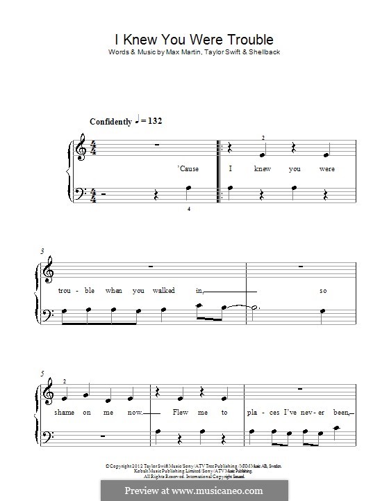 I Knew You Were Trouble (Taylor Swift) von Shellback, Max Martin auf ...