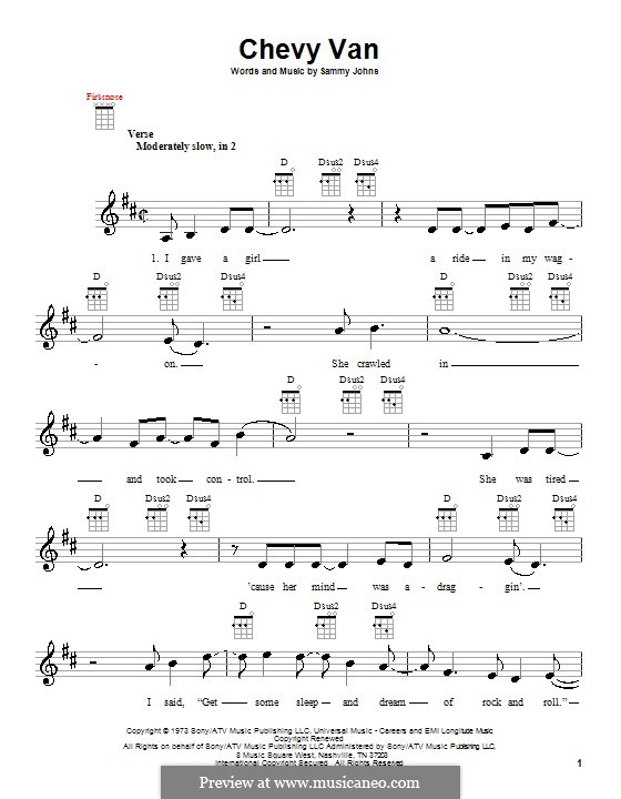 Chevy Van von S. Johns - Noten auf MusicaNeo