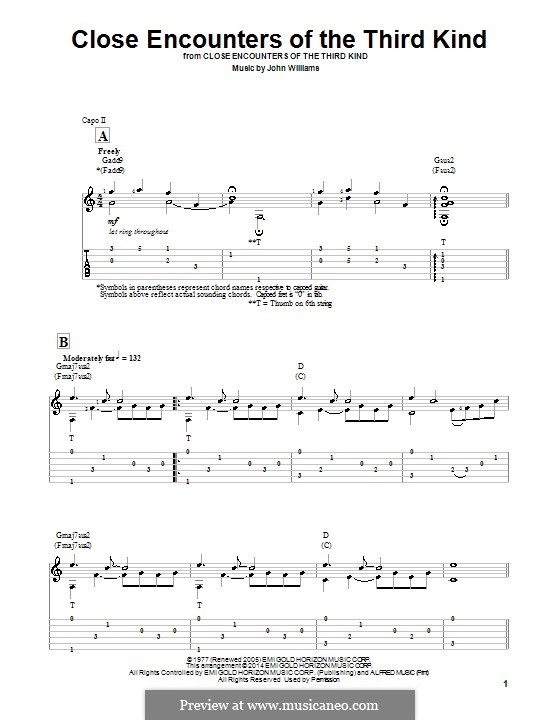 Theme from Close Encounters of the Third Kind von J. Williams auf MusicaNeo