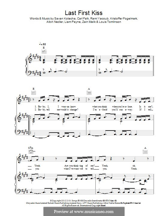 Last First Kiss (One Direction) von C. Falk, R. Yacoub, S. Kotecha ...