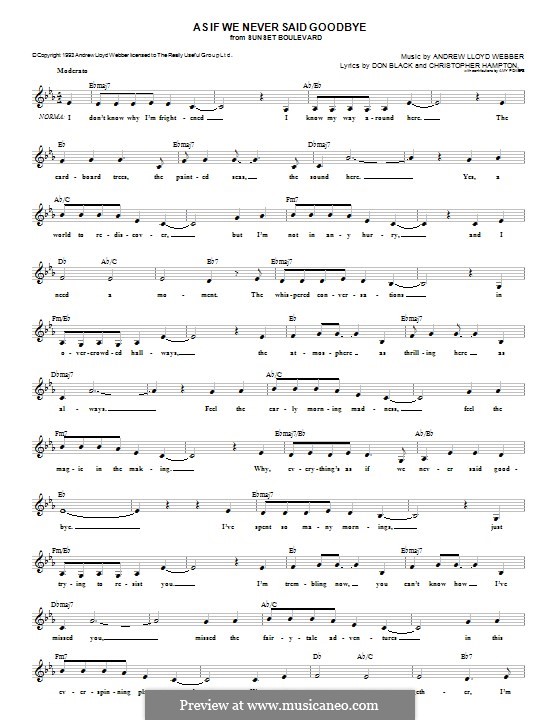 As if We Never Said Goodbye (Sunset Boulevard) von A.L. Webber auf MusicaNeo