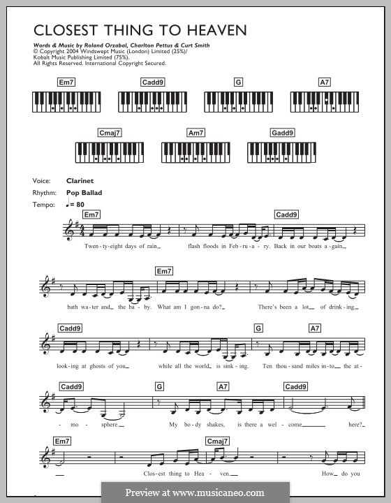 Closest Thing to Heaven (Tears for Fears) von C. Pettus, R. Orzabal auf ...