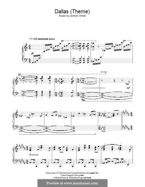 Dallas (Theme) von J. Immel - Noten auf MusicaNeo