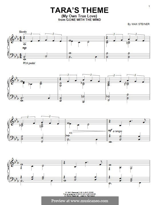 My Own True Love (Tara's Theme) from Gone with the Wind von M. Steiner auf MusicaNeo