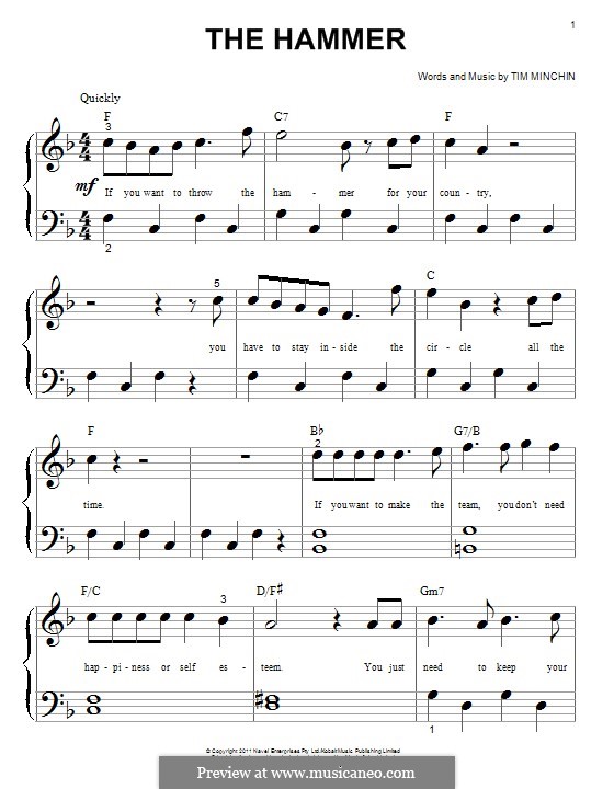 The Hammer (from Matilda the Musical) von T. Minchin - Noten auf MusicaNeo