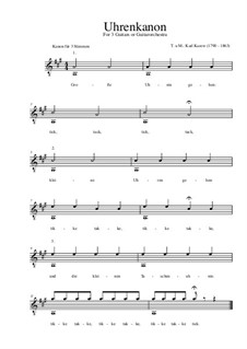 Uhrenkanon von K. Karow - Noten auf MusicaNeo