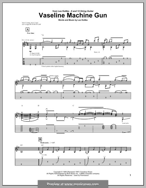 Vaseline Machine Gun von L. Kottke - Noten auf MusicaNeo