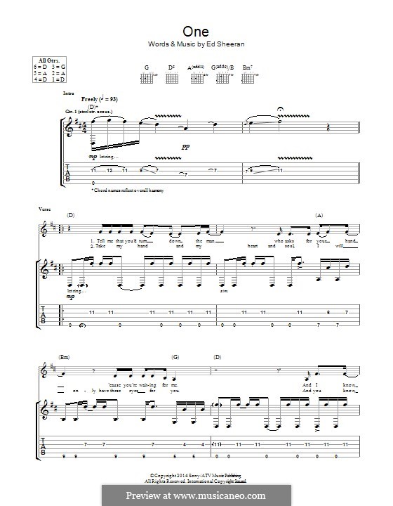 One von E. Sheeran - Noten auf MusicaNeo