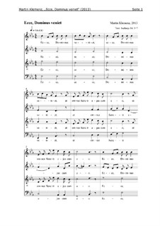 Ecce, Dominus veniet (2013) von M. Klemenz - Gratis-Download von MusicaNeo