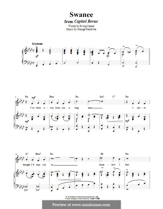 Swanee von G. Gershwin - Noten auf MusicaNeo