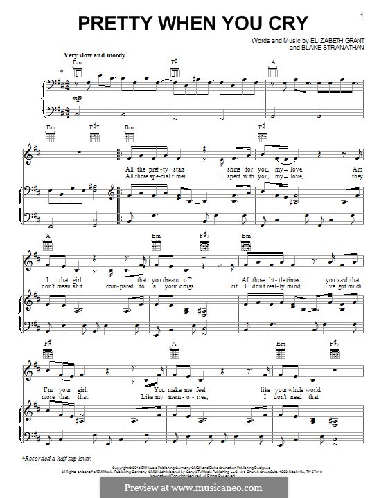 Pretty When You Cry (Lana del Rey) von E. Grant, B. Stranathan auf ...