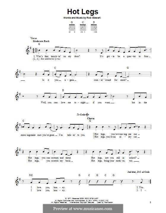 Hot Legs von R. Stewart - Noten auf MusicaNeo