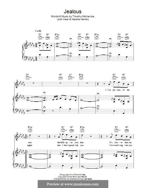 Jealous (Labrinth) von J. Kear, N. Hemby, T. McKenzie - Noten auf MusicaNeo