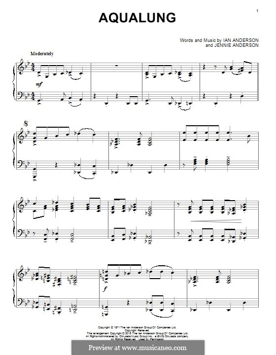 Aqualung (Jethro Tull) von I. Anderson, J. Anderson - Noten auf MusicaNeo
