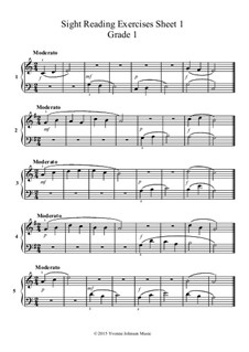 Sight Reading Exercises-Grade 1 von Y. Johnson auf MusicaNeo