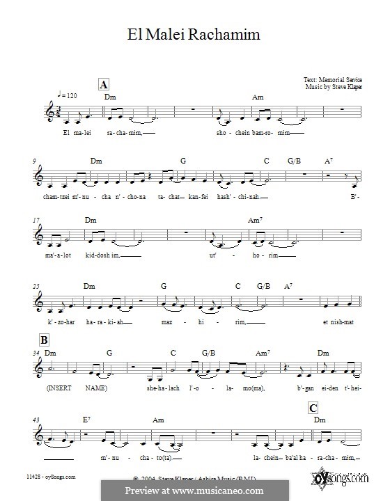 El Malei Rachamim von S. Klaper - Noten auf MusicaNeo