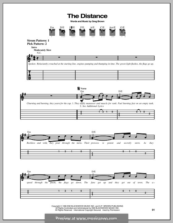 The Distance (Cake) von G. Brown - Noten auf MusicaNeo