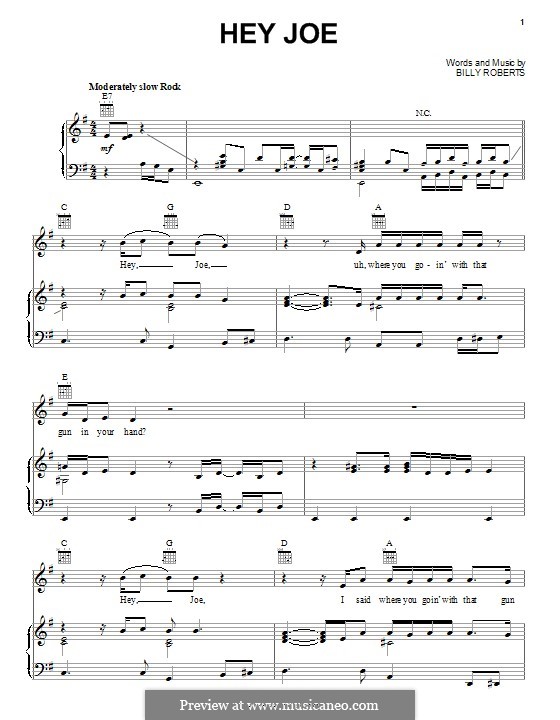 Hey Joe von B. Roberts - Noten auf MusicaNeo