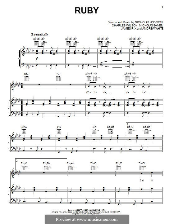 Ruby (Kaiser Chiefs) von A. White, J. Rix, N. Baines, N. Hodgson, C ...