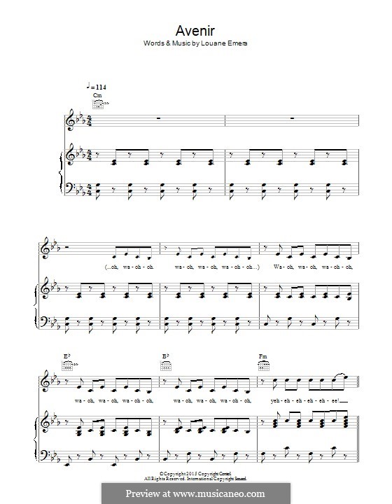 Avenir (Louane) von L. Emera - Noten auf MusicaNeo