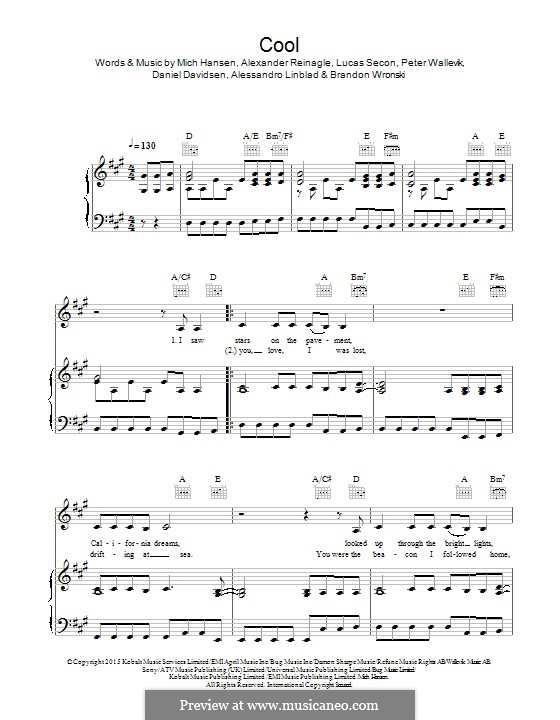 Cool (Alesso) von A. Reinagle, D. Davidsen, L. Secon, M. Hansen, P ...