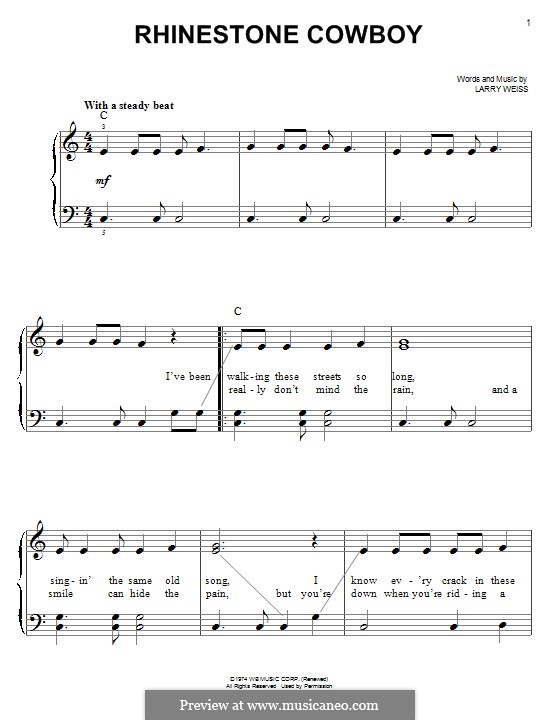 Rhinestone Cowboy von L. Weiss - Noten auf MusicaNeo