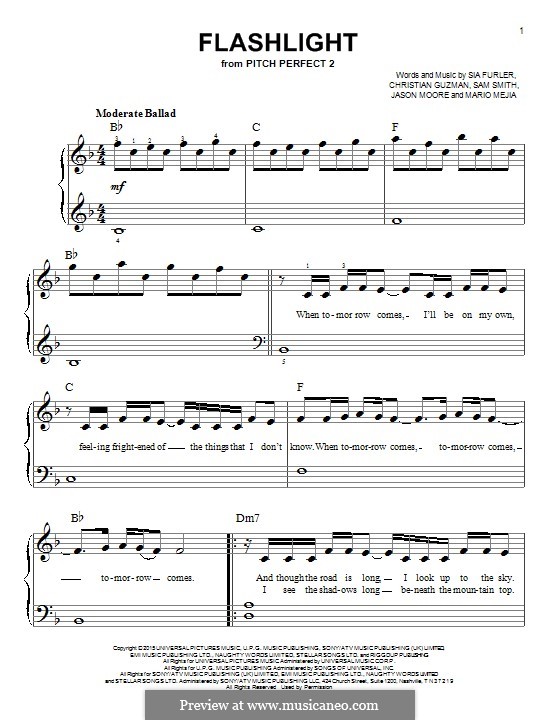 Flashlight (from Pitch Perfect 2) von Sam Smith, S. Furler, C. Guzman, J. Moore, M. Mejia auf ...