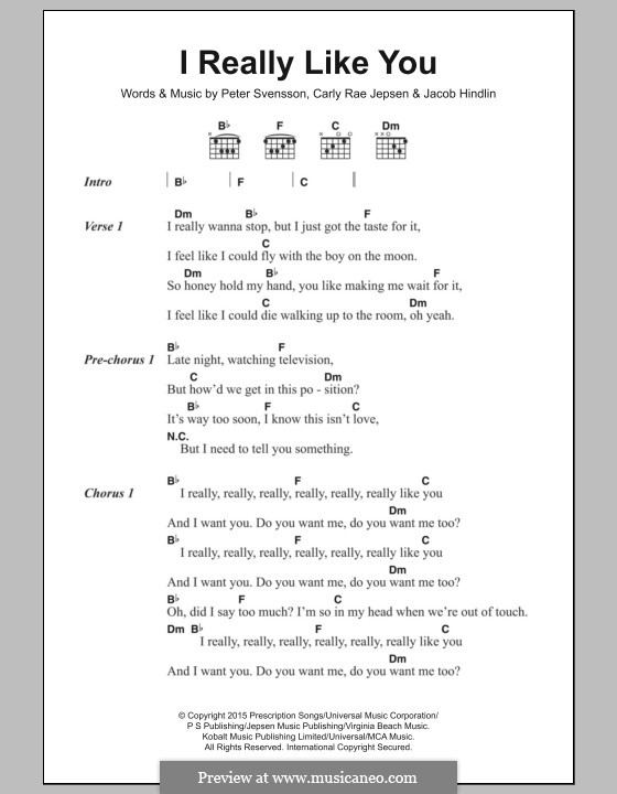 I Really Like You von J. Kasher Hindlin, P. Svensson, C.R. Jepsen auf ...