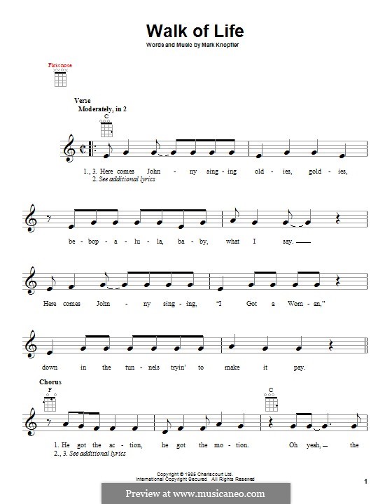 Walk of Life (Dire Straits) von M. Knopfler - Noten auf MusicaNeo