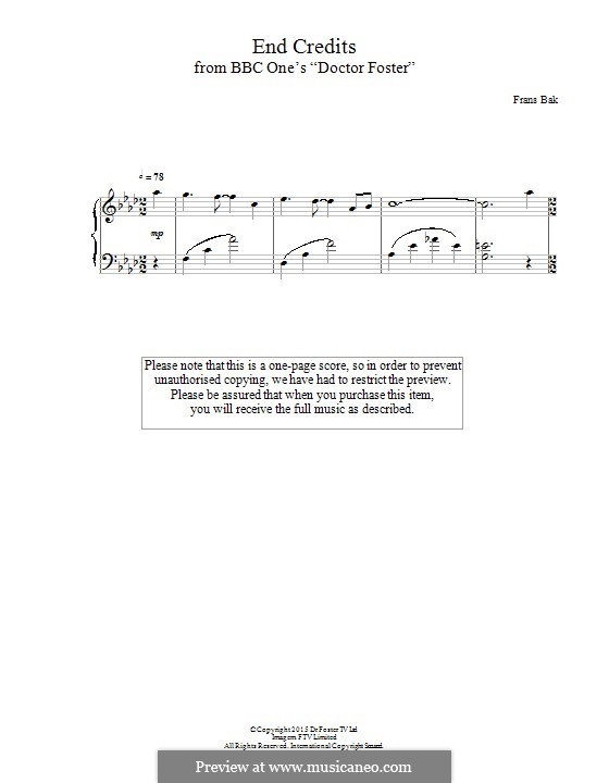 End Credits (from BBC One's 'Doctor Foster') von F. Bak auf MusicaNeo