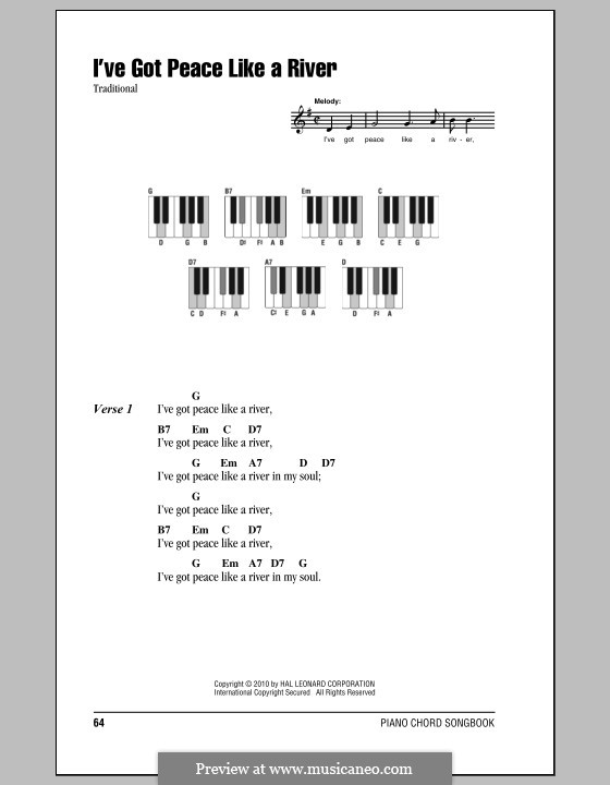 I've Got Peace Like a River von folklore - Noten auf MusicaNeo