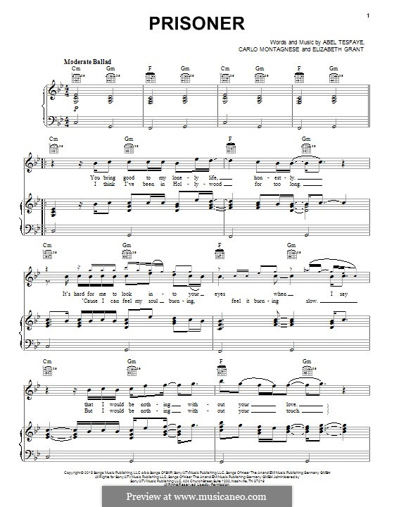 Prisoner (The Weeknd) von E. Grant, A. Tesfaye, C. Montagnese auf MusicaNeo
