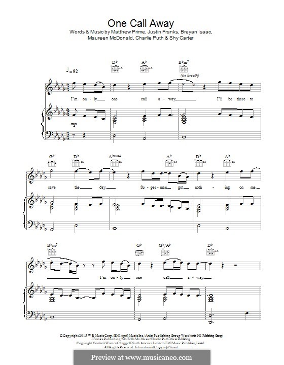 One Call Away von J. Franks, M. Prime, S. Carter, B. Isaac, M. McDonald ...