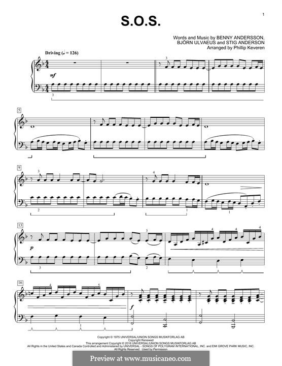 S.O.S. (ABBA) von B. Andersson, B. Ulvaeus, S. Anderson auf MusicaNeo