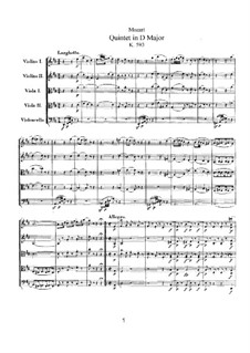 Streichquintett Nr.5 in D-Dur, K.593 von W.A. Mozart - Noten auf MusicaNeo