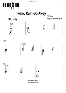 Rain, Rain Go Away (Beginning) von folklore - Noten auf MusicaNeo