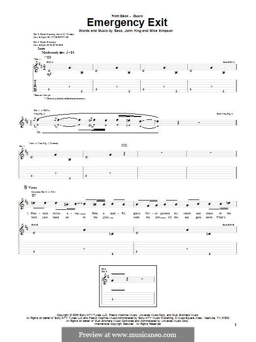 Emergency Exit (Beck) von J. King, M. Simpson - Noten auf MusicaNeo