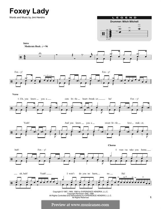 Foxy Lady von J. Hendrix - Noten auf MusicaNeo