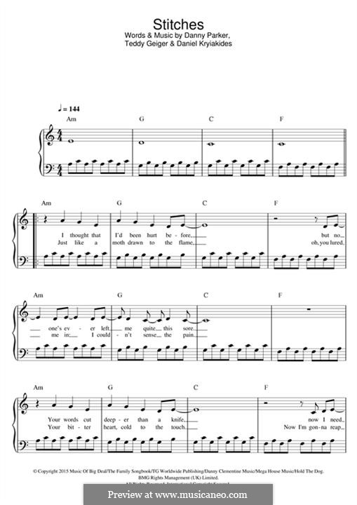 Stitches von D. Parker, J.T. Geiger, D. Kryiakides - Noten auf MusicaNeo