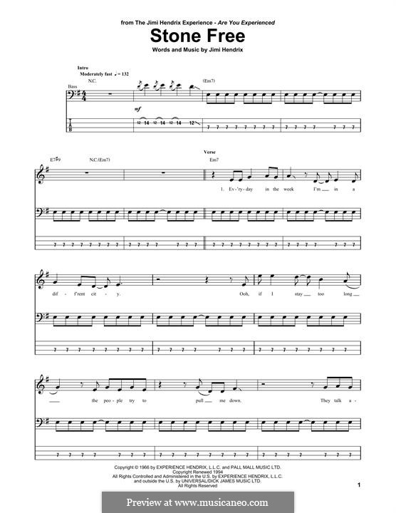 Stone Free von J. Hendrix - Noten auf MusicaNeo