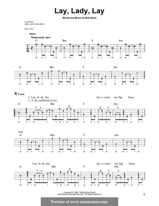 Lay Lady Lay von B. Dylan - Noten auf MusicaNeo