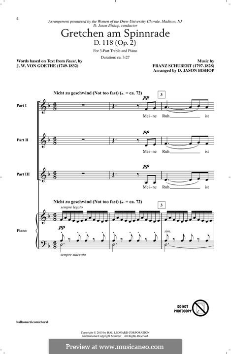 Gretchen am Spinnrade, D.118 Op.2 von F. Schubert - Noten auf MusicaNeo
