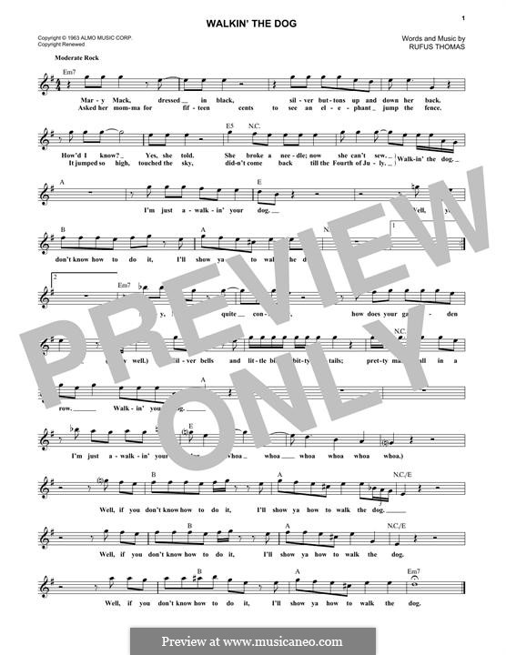 Walkin' the Dog von R. Thomas - Noten auf MusicaNeo
