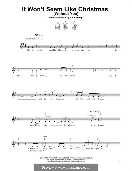 It Won't Seem Like Christmas (Without You) von J. Balthrop auf MusicaNeo