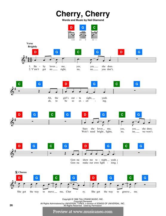 Cherry, Cherry von N. Diamond - Noten auf MusicaNeo