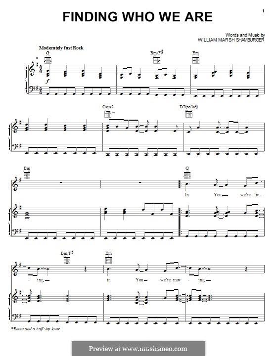 Finding Who We Are (Kutless) von W.M. Shamburger - Noten auf MusicaNeo