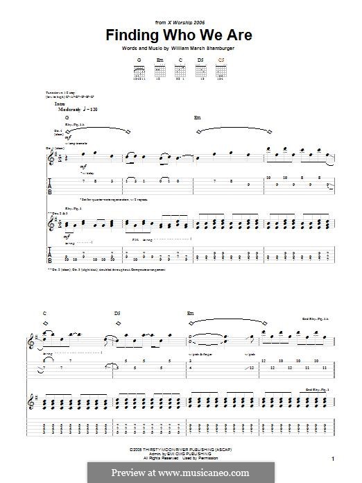 Finding Who We Are (Kutless) von W.M. Shamburger - Noten auf MusicaNeo