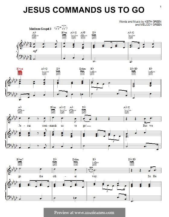 Jesus Commands Us To Go von K. Green, M. Green - Noten auf MusicaNeo