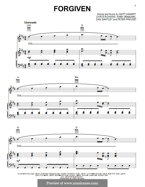 Forgiven (Sanctus Real) von C. Rohman, M. Hammitt, M. Graalman, D ...